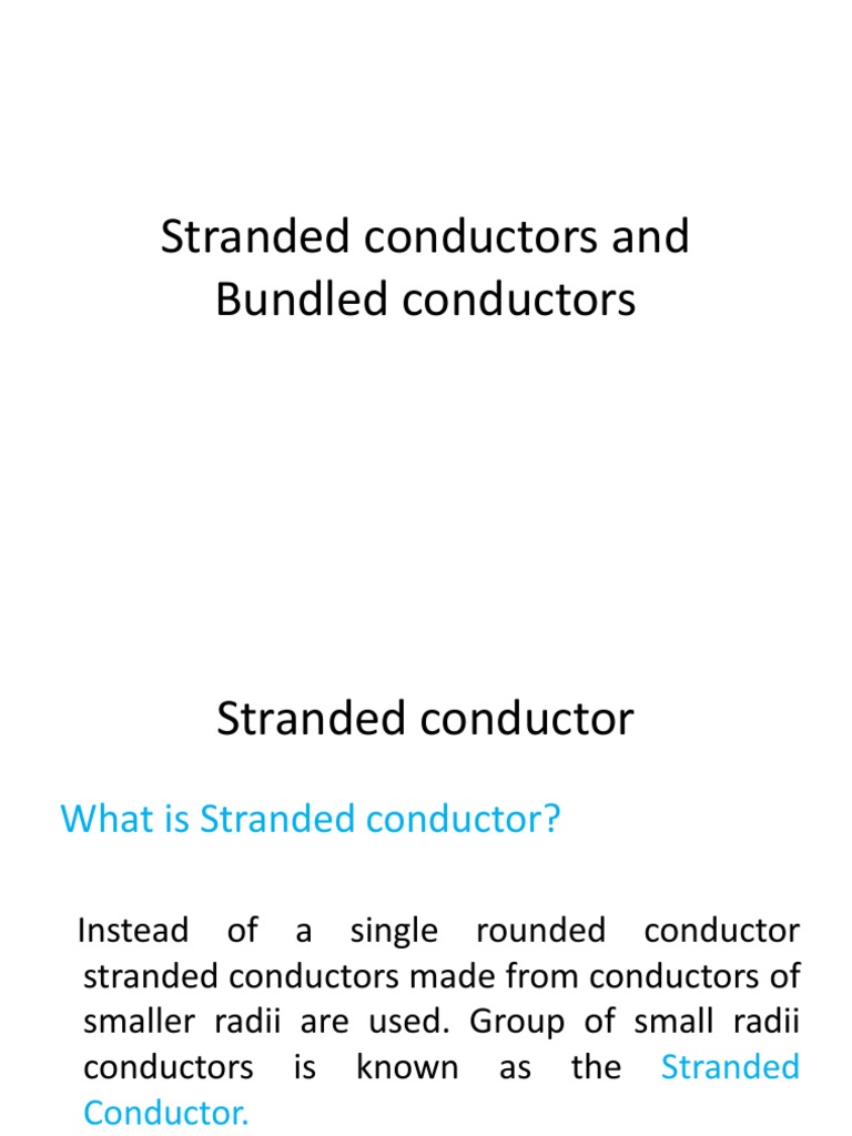 Stranded Conductors | PDF | Electrical Conductor | Physical Quantities