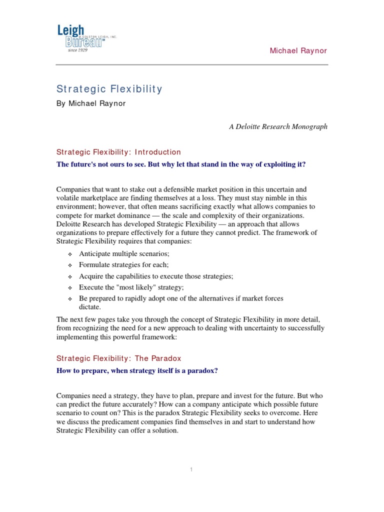 Strategic Flexibility | Download Free PDF | Option (Finance ...