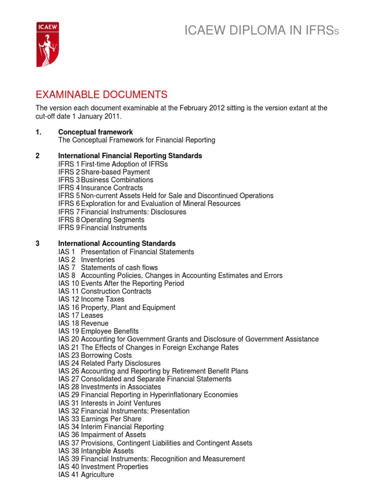 Icaew Diploma in Ifrss Syllabus and Study Guide 811 | PDF ...