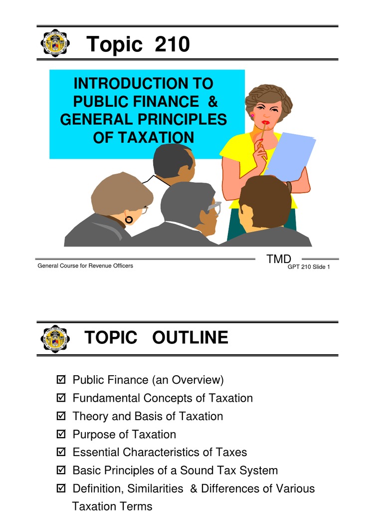 Intro To Public Finance and General Principle of Taxation | PDF ...