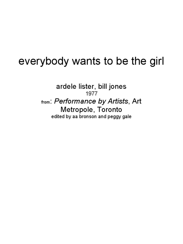 Everybody Wants To Be The Girl | PDF