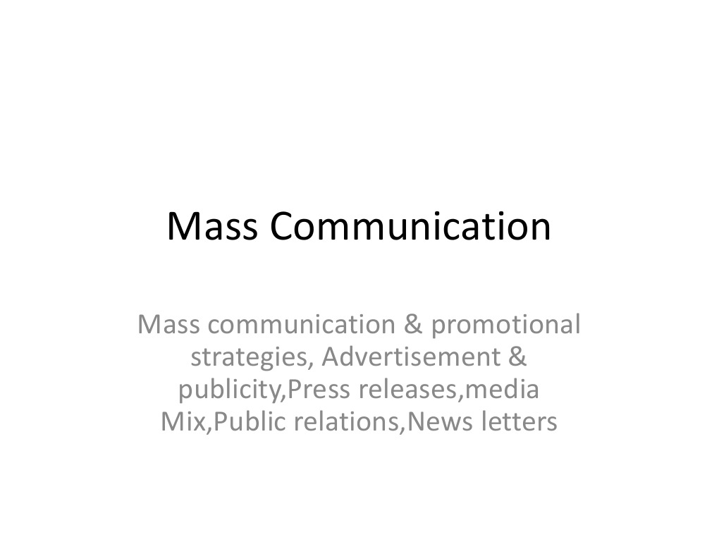 Mass Communication in Advertising Strategies | PDF | Promotion ...
