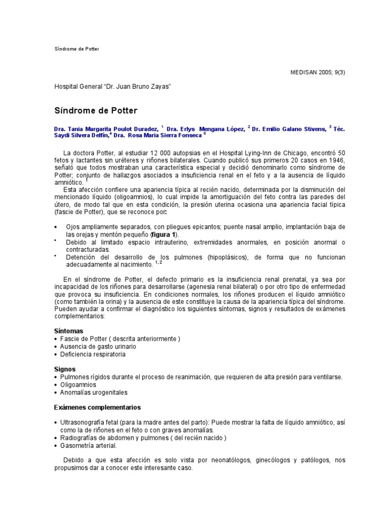 Síndrome de Potter: Diagnóstico y Caso Clínico | PDF | Parto | El embarazo