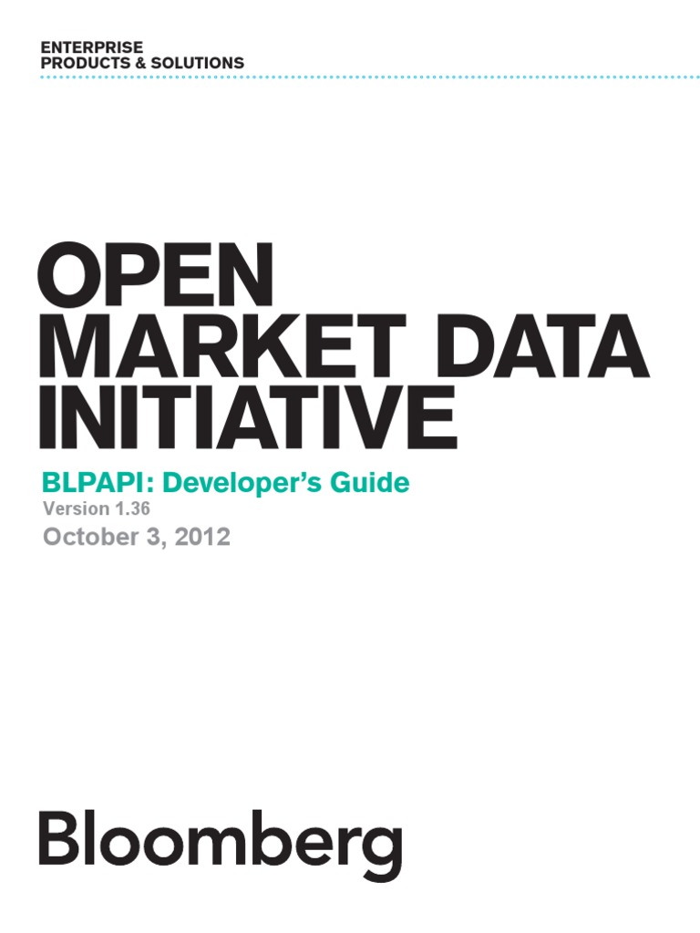 Blpapi Developers Guide | PDF | Application Programming Interface ...