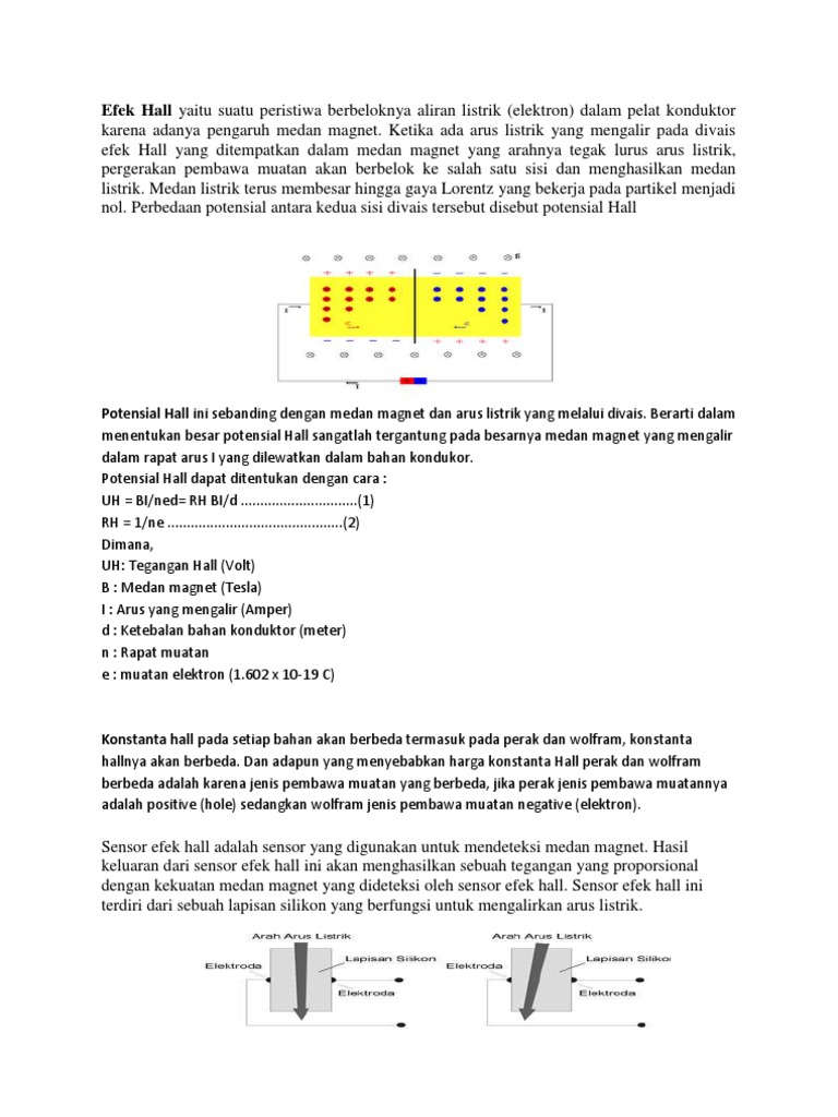 Efek Hall Yaitu Suatu Peristiwa Berbeloknya Aliran Listrik | PDF