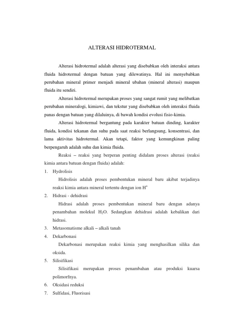 Alterasi Hidrotermal | PDF