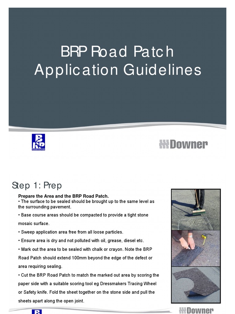 BRP Road Patch Application Procedure & Equipment | PDF | Road | Road ...