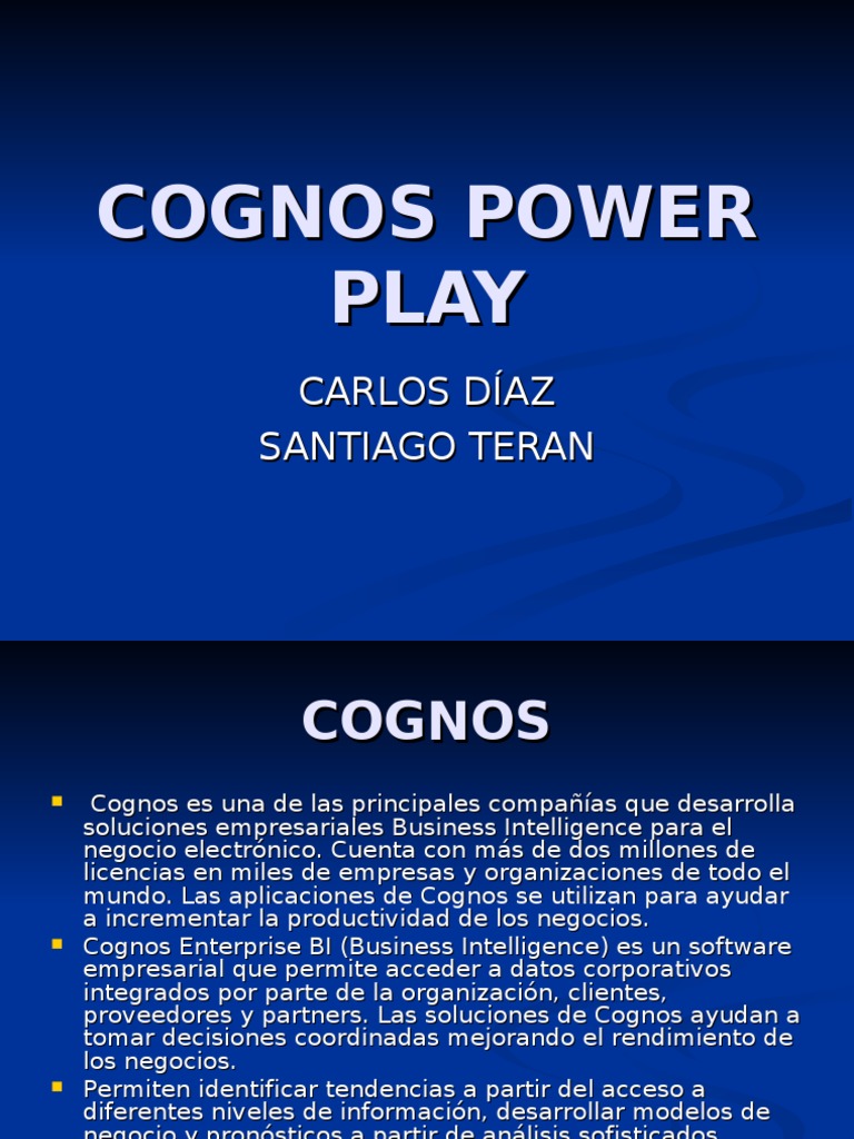 Cognos Power Play | PDF | Procesos de negocio | Ibm