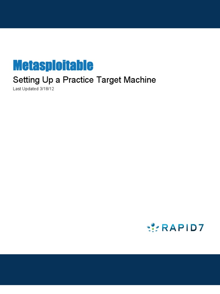 Metasploitable SetUpGuide | PDF | Cyberwarfare | Security