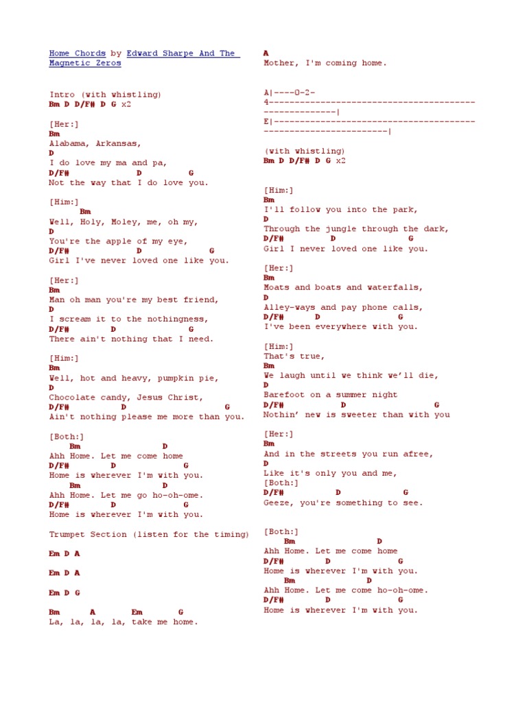 Home by Edward Sharpe and The Magnetic Zeros | PDF