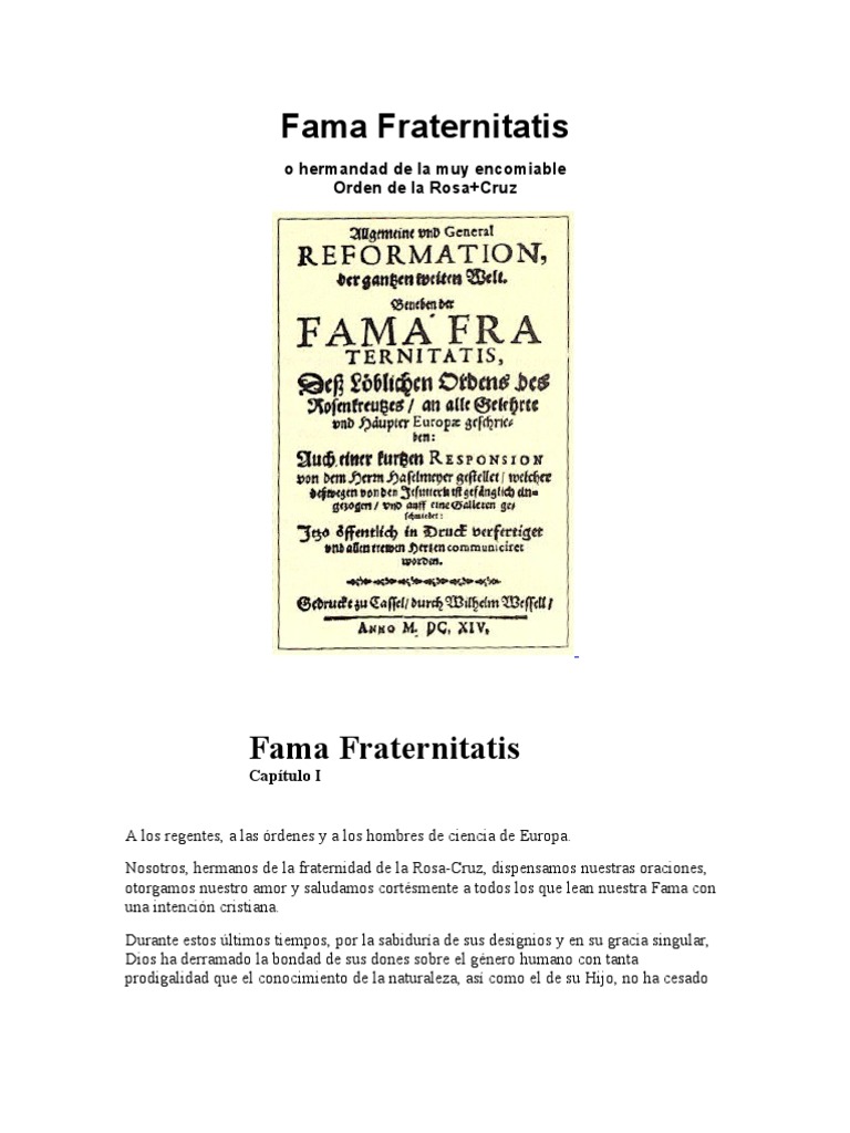 Fama Fraternitatis - Rosacruces | PDF