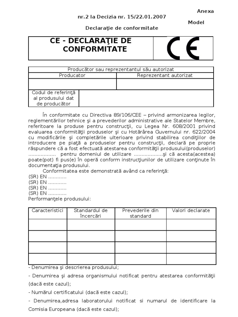 03 Model Declaratie de Conformitate