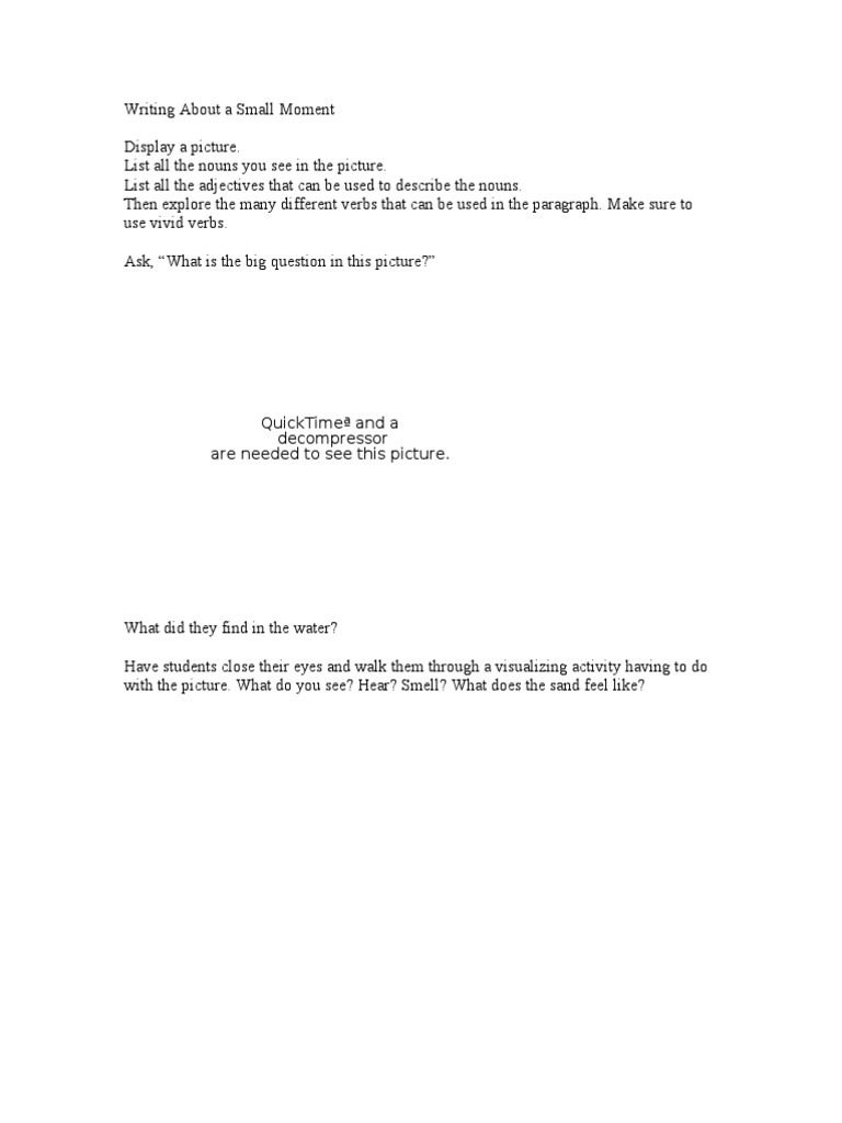 Exploring Small Moments in Writing | PDF