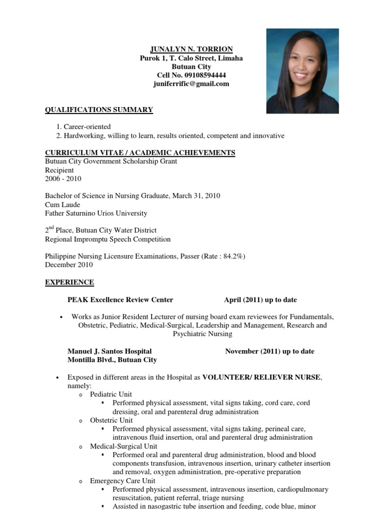 Resume | PDF | Intravenous Therapy | Nursing