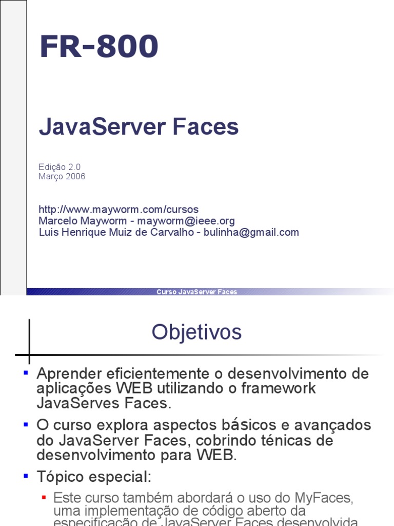 Curso JSF | PDF | Java Server Faces | Páginas do servidor Java
