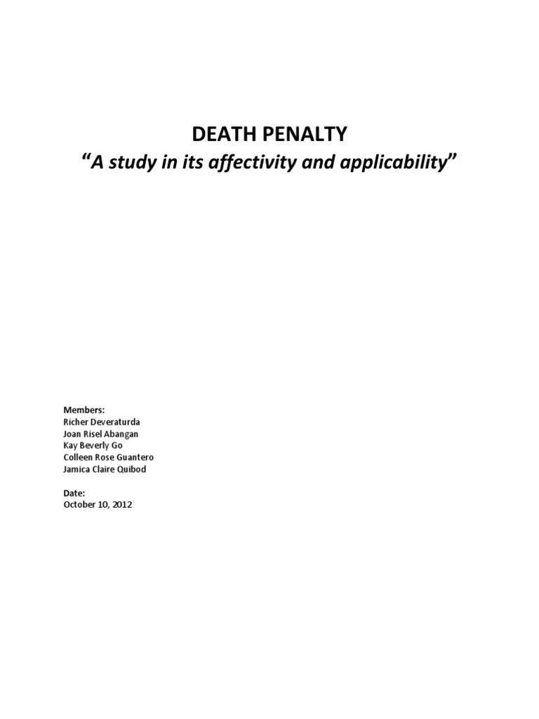 Death Penalty Final Output | PDF | Capital Punishment | Deterrence (Legal)