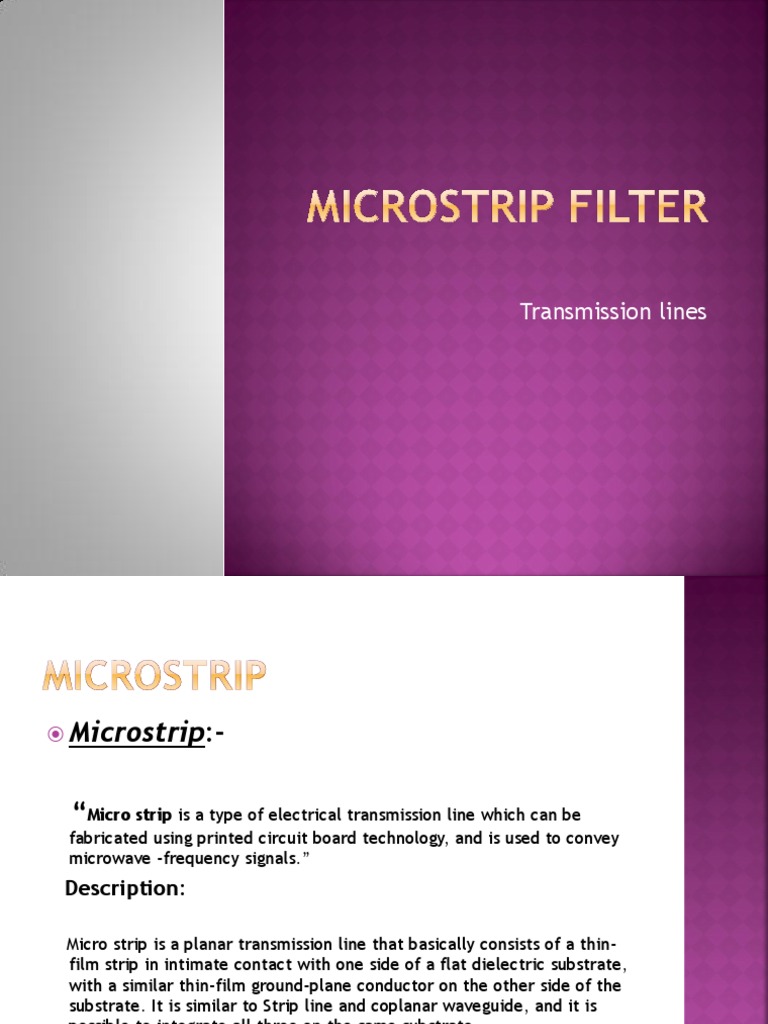 Microstrip Filter | Electronic Filter | Wireless