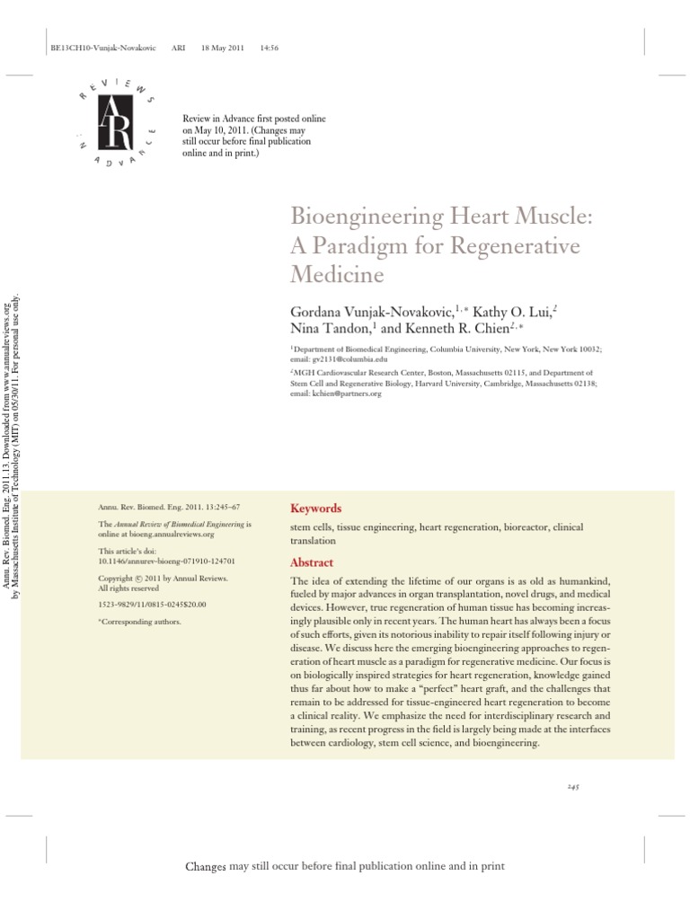 Bioengineering Heart Muscle | PDF | Tissue Engineering | Cardiac Muscle