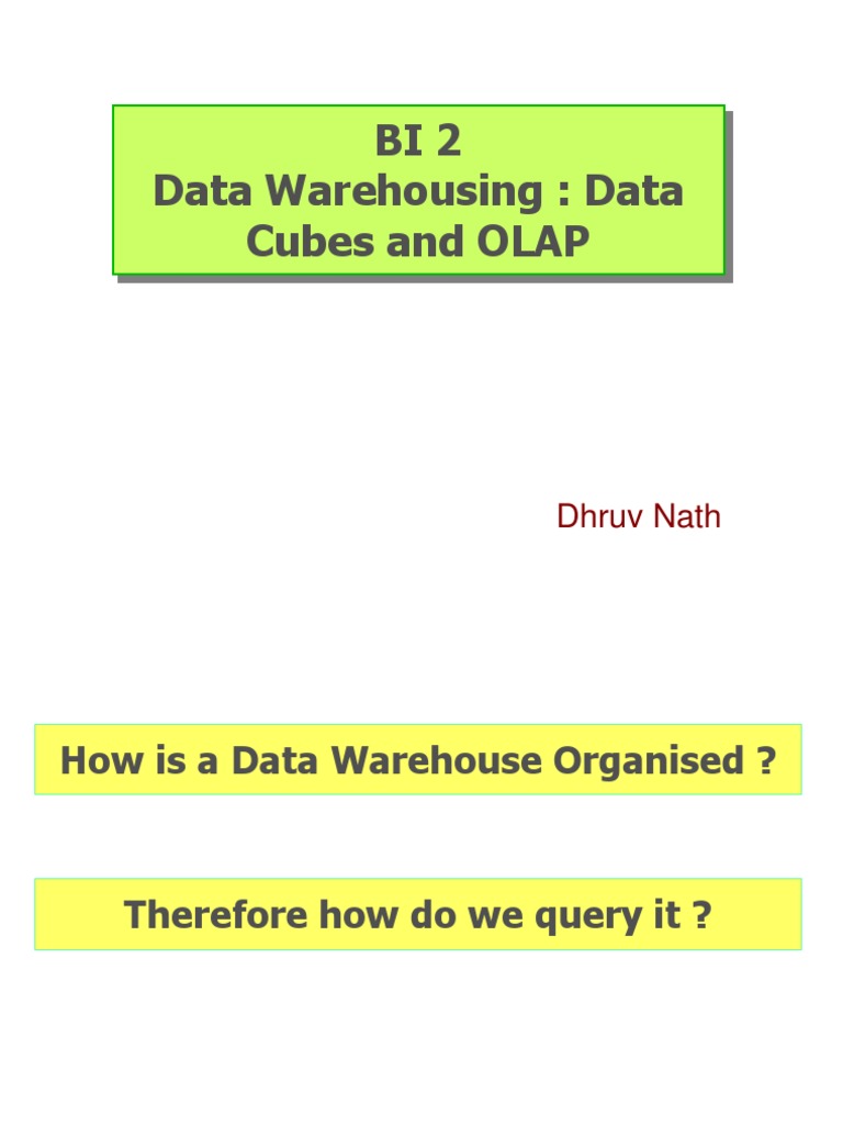 BI 2 Data Cubes and OLAP | PDF