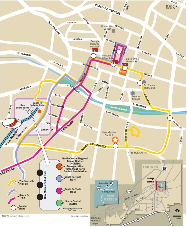 Rail Runner Bus Map | PDF | Santa Fe | Land Transport