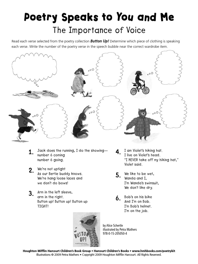 Button Up! Poetry Activity Kit | PDF