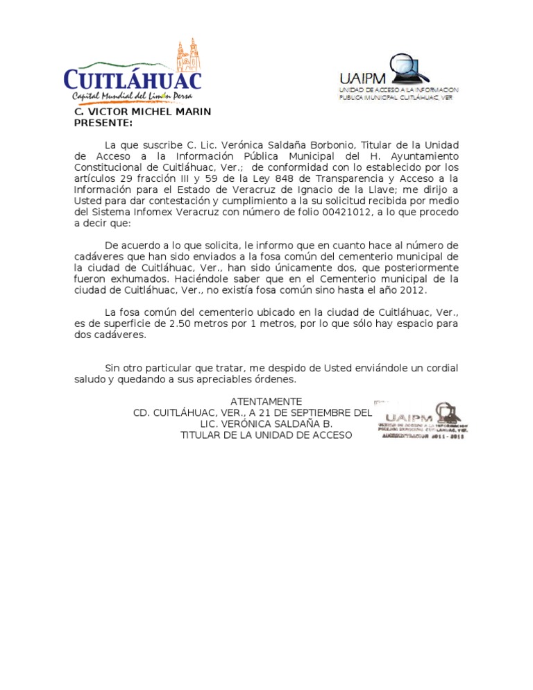 Fosas Comunes Cuitlahuac Veracruz | PDF