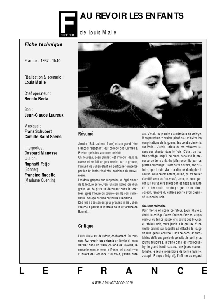 Au Revoir Les Enfants | PDF | Loisirs