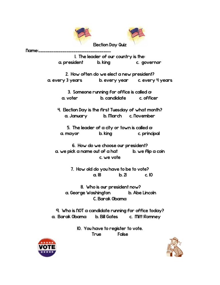 Election Day Quiz | PDF