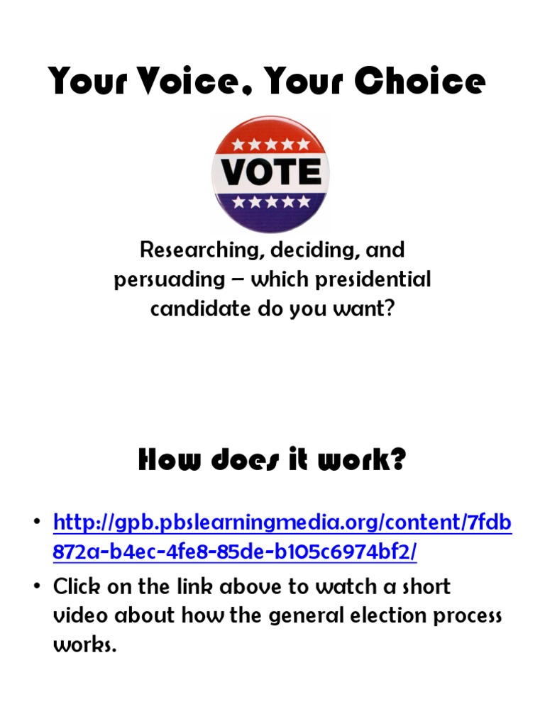 Your Voice Your Choice | PDF