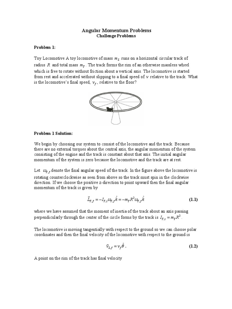 MIT8 01SC Problems25 Soln | PDF | Rotation Around A Fixed Axis | Angular Momentum
