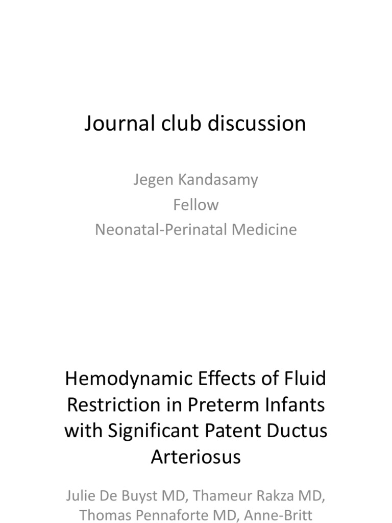 Journal Club Discussion | PDF | Medical Specialties | Cardiovascular System