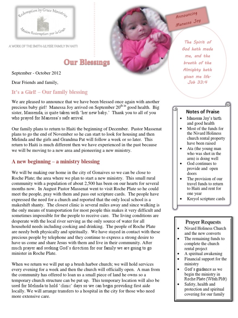 September October Newsletter | PDF | Prayer | Religious Belief And Doctrine