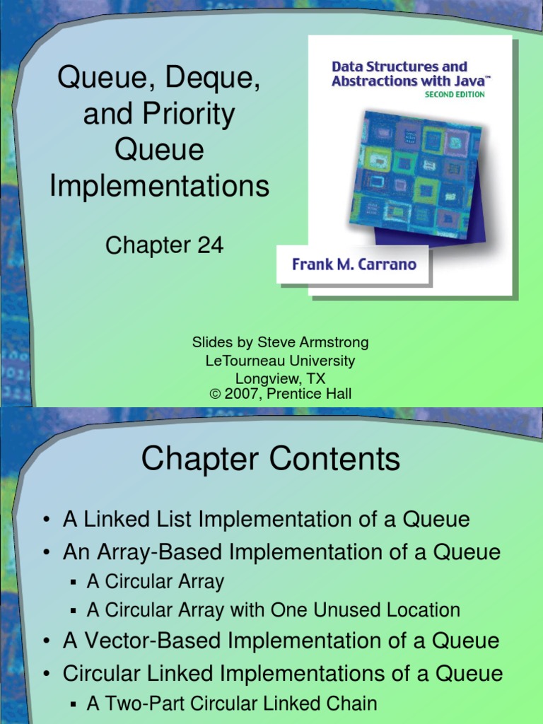 Queue, Deque, and Priority Queue Implementations | PDF | Queue (Abstract Data Type) | Algorithms ...