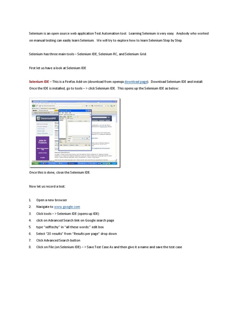 Selenium WebDriver Setup with Java | PDF | Selenium (Software ...