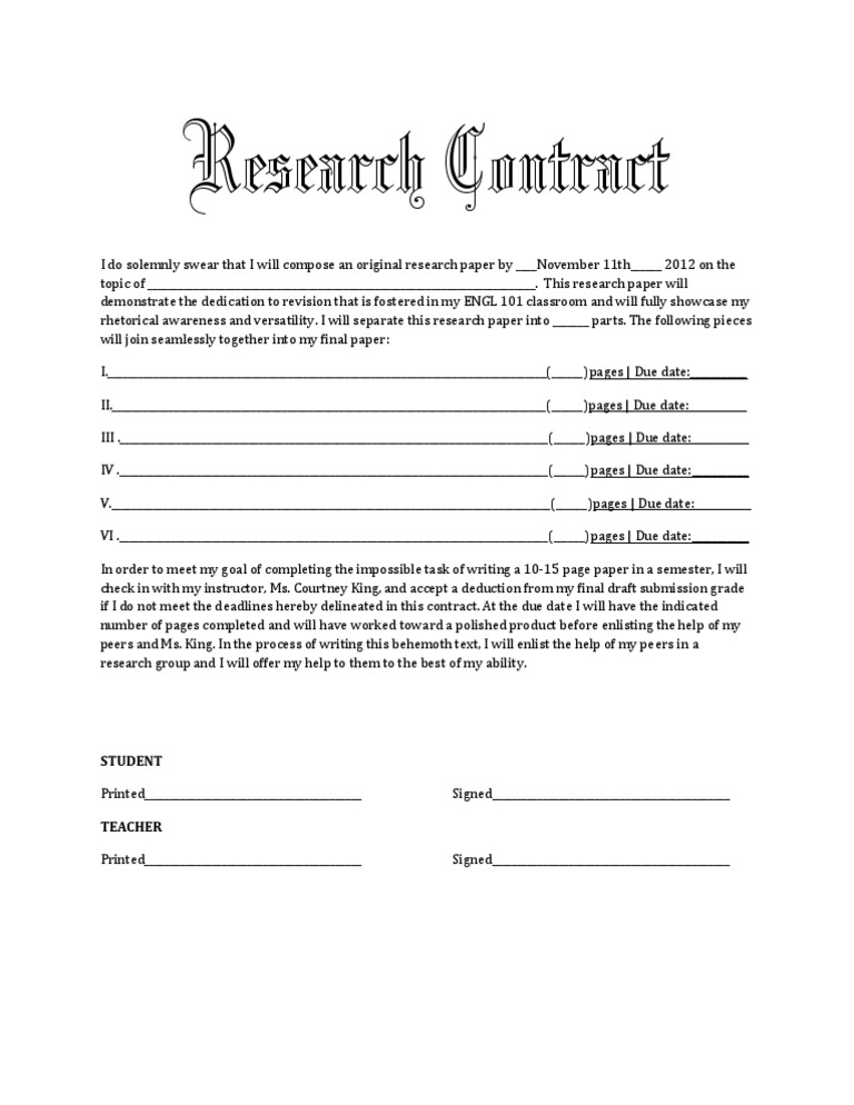 Research Contract | PDF