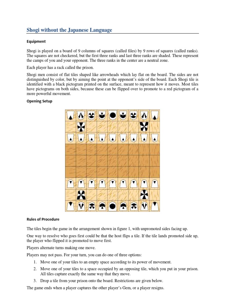 Shogi Without The Japanese Language | PDF | Abstract Strategy Games ...
