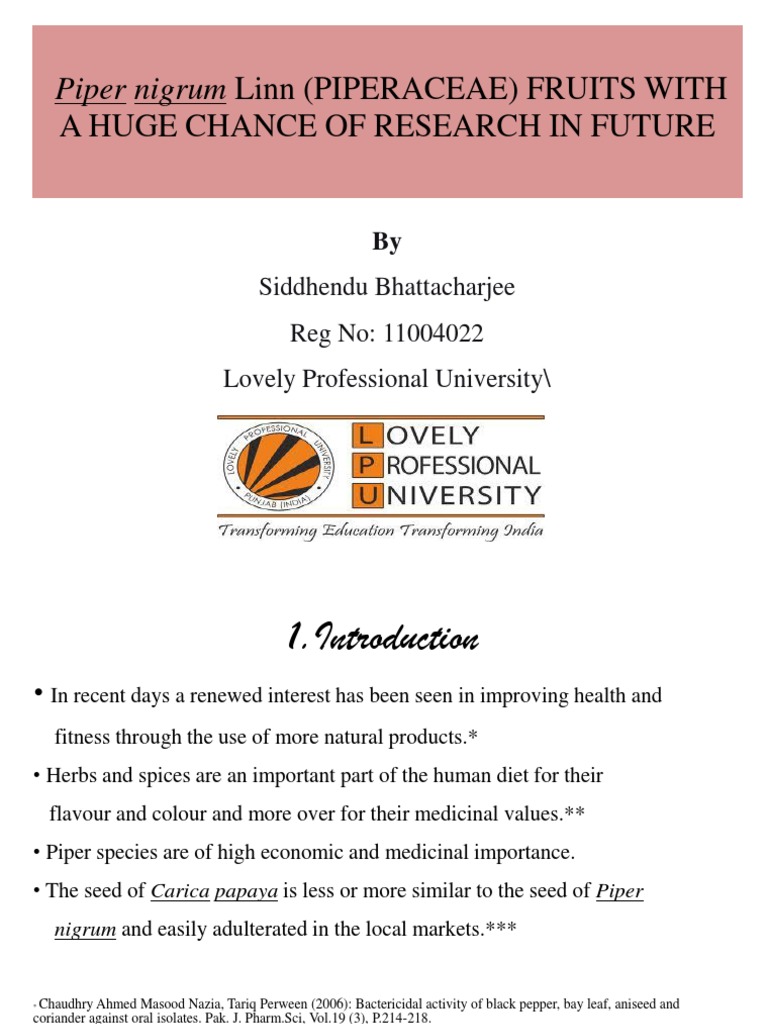 Piper Nigrum Linn (Piperaceae) | PDF | Black Pepper | Thin Layer ...