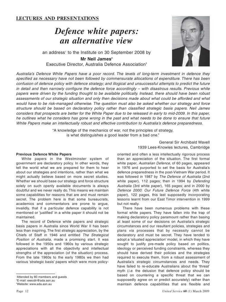 Australia's Defence White Papers | PDF | Australian Defence Force ...