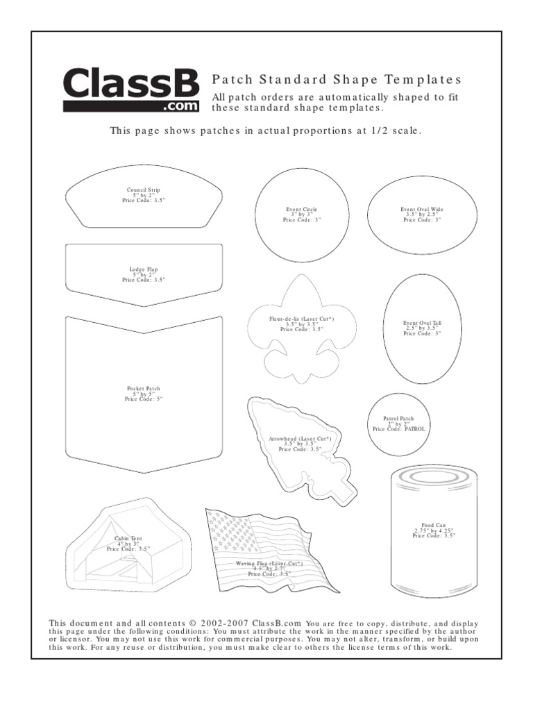 Patch Standard Shape Templates | PDF