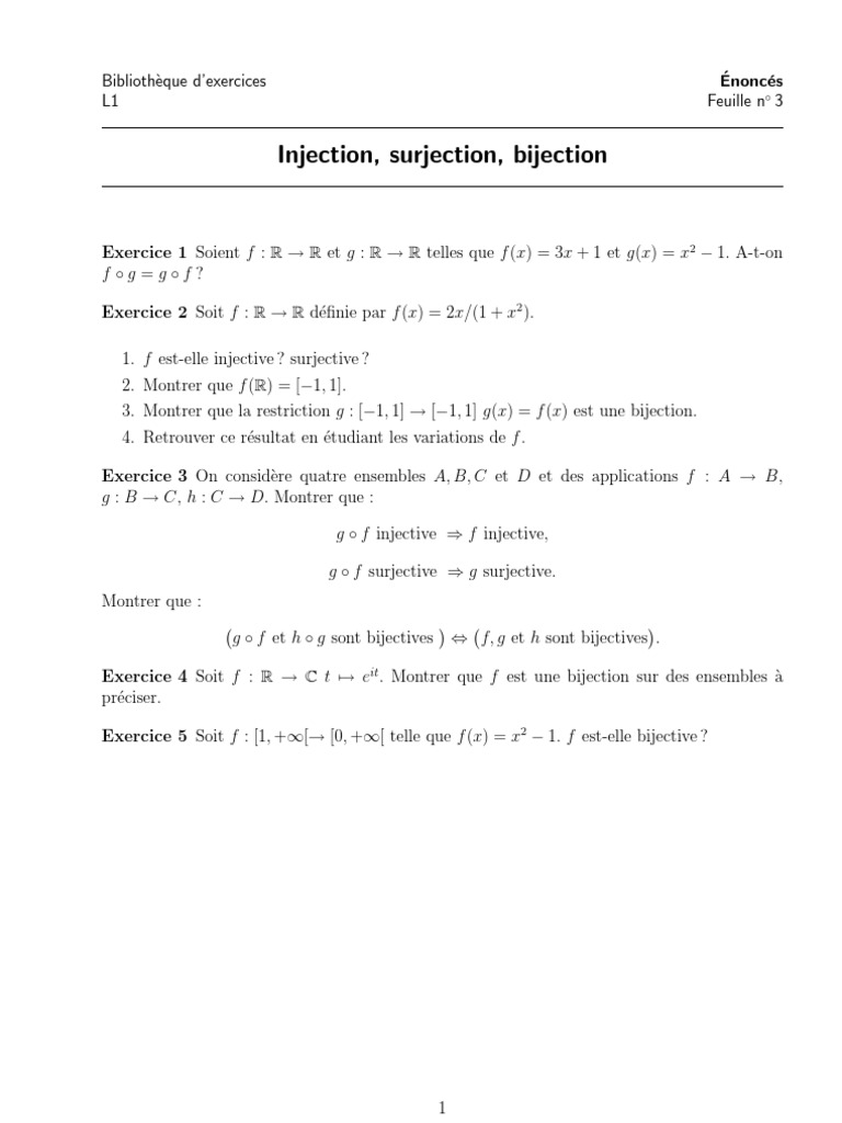 Injection, Surjection, Bijection | PDF | Analyses | Analyse mathématique