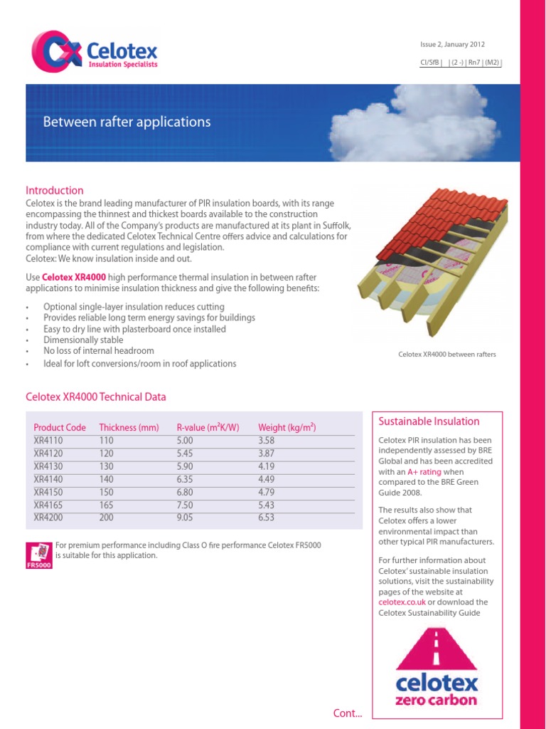 Celotex loft insulation board PDF's | Building Insulation | Drywall