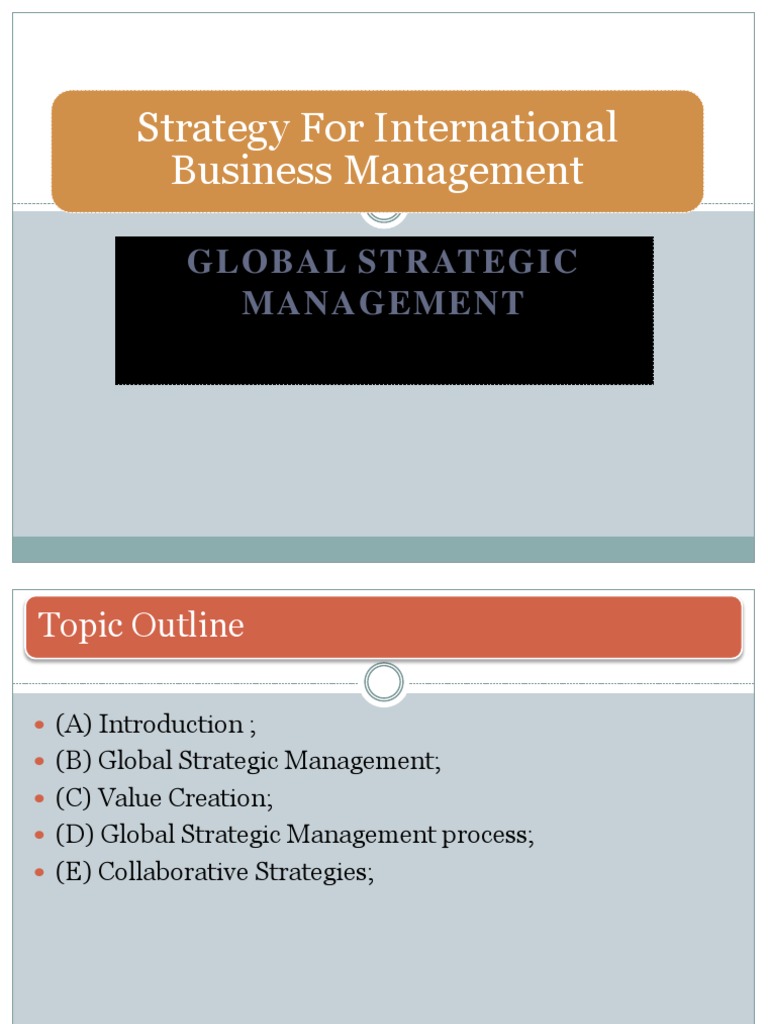 Strategy For International Business Management | PDF | Strategic ...