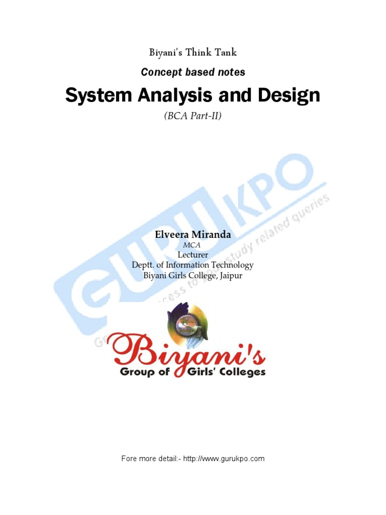 System Analysis and Design: Biyani's Think Tank | PDF | Software ...