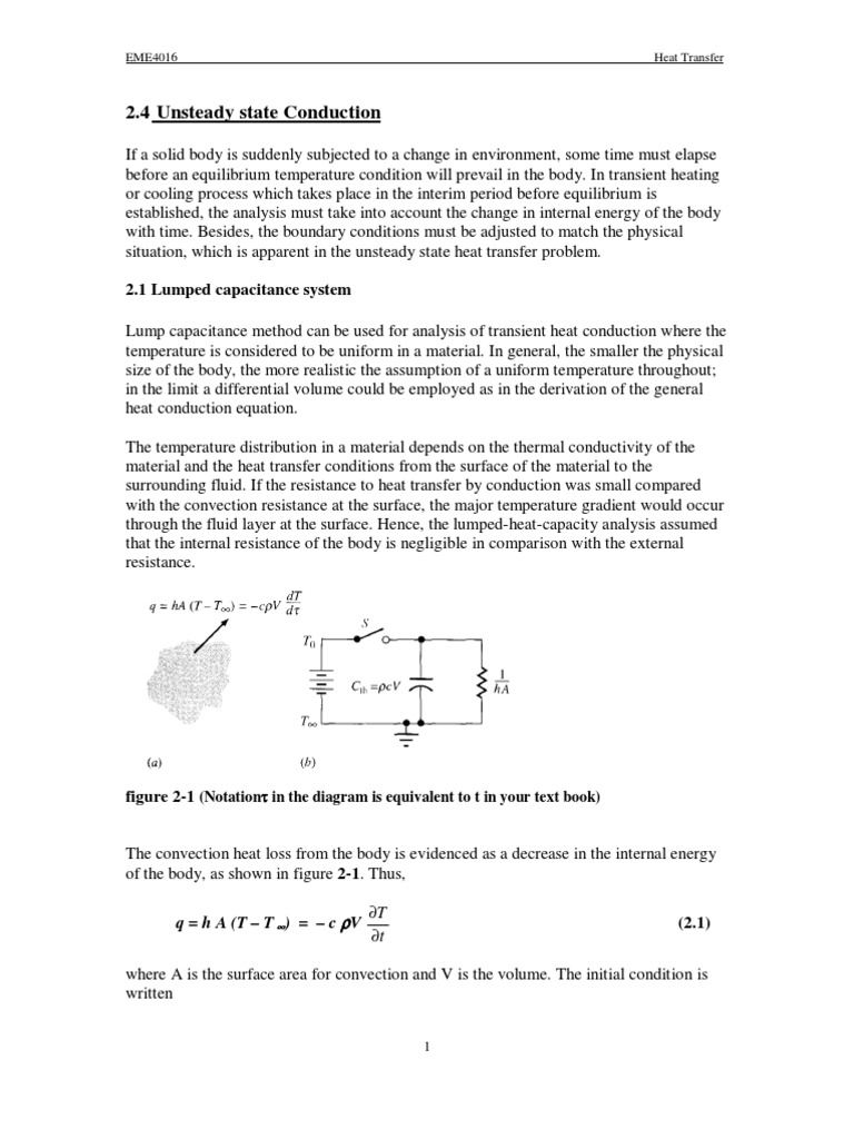 Heat Transfer Ch4-Unsteady Conduction | PDF | Thermal Conduction | Heat Transfer