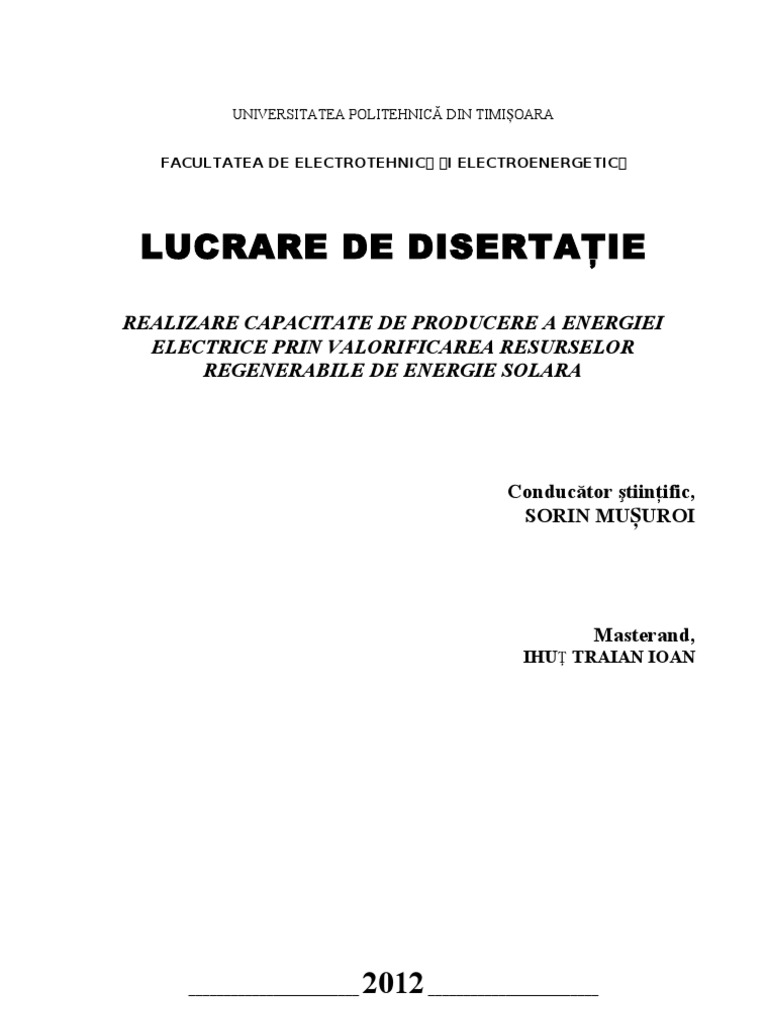 Lucrarea de Disertatie Forma Finala