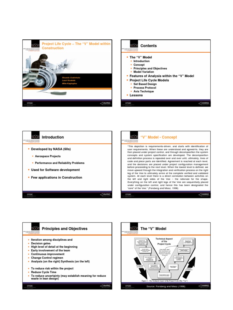 Project Life Cycle - The "V" Model Within Construction | PDF