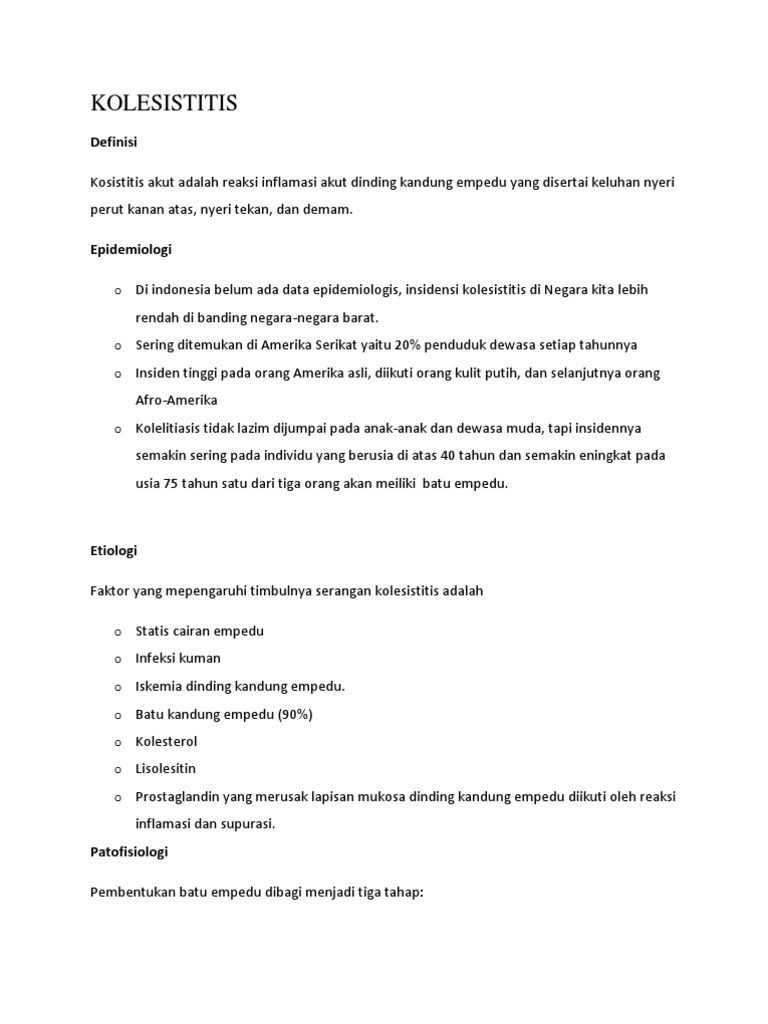 KOLESISTITIS | PDF