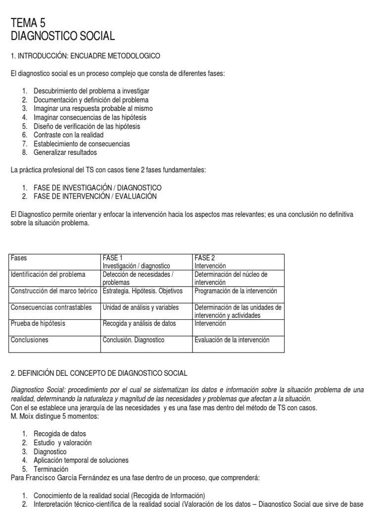 Diagnostico Social, Ejemplo 1 | PDF | Familia | Trabajo Social
