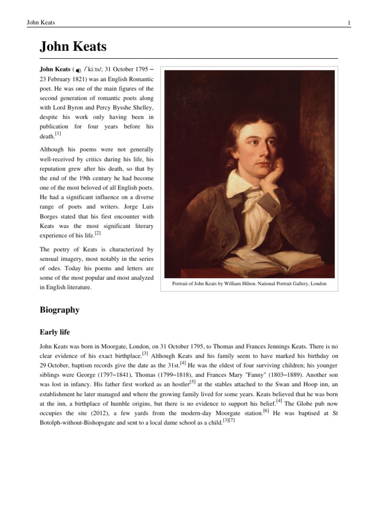 Complete Poems And Selected Letters Of John Keats