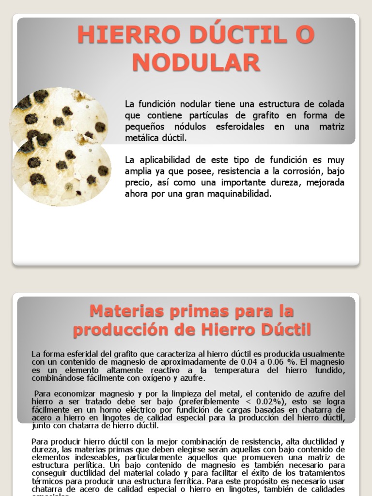 Hierro Dúctil: Ventajas y Aplicaciones | PDF | Hierro | Fundición
